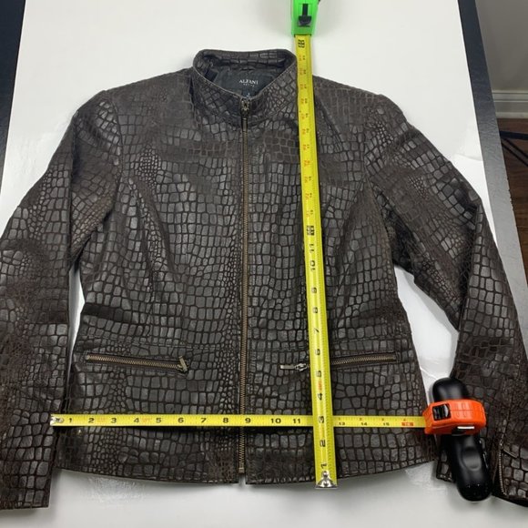 Alfani | Jackets & Coats | Womens Petite Alfani Snakeskin Leather ...